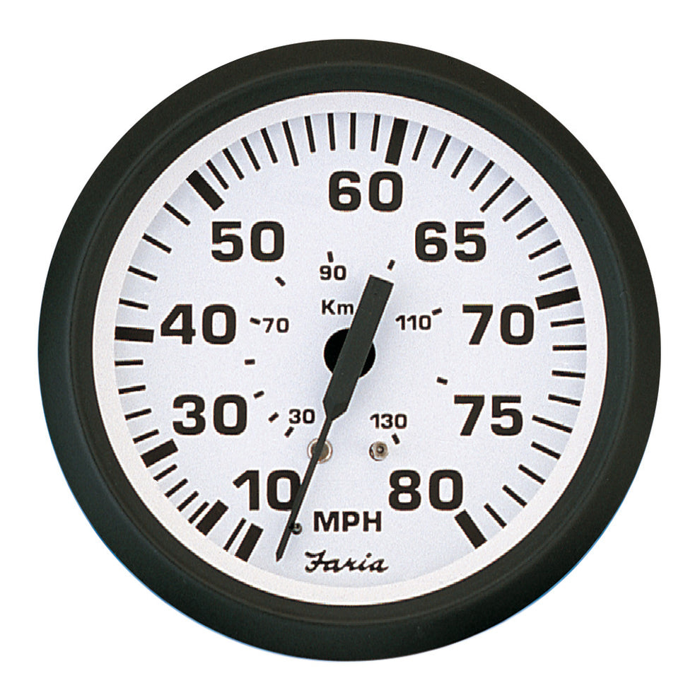 Faria Euro White 4" Speedometer - 80MPH (Pitot) – Reel Draggin' Tackle